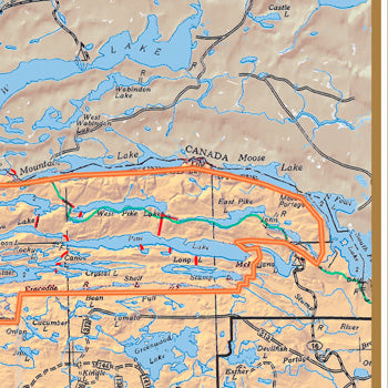 Map A2 - Full Color Laminated - BWCA & Quetico Overview Map – McKenzie Maps